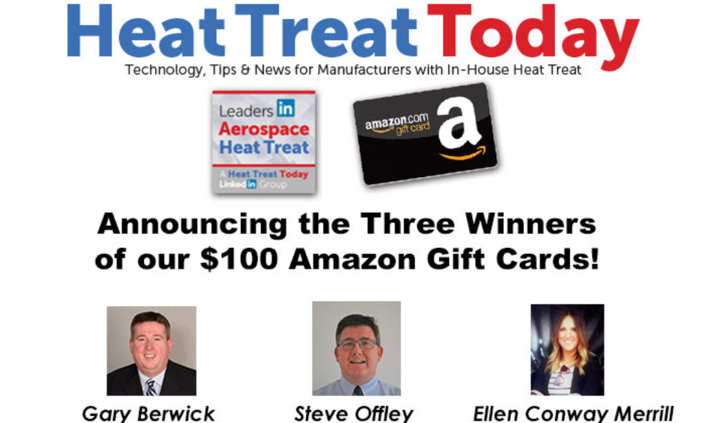 Amazon Gift Card Winners Announced for Leaders in Aerospace Heat Treat ...